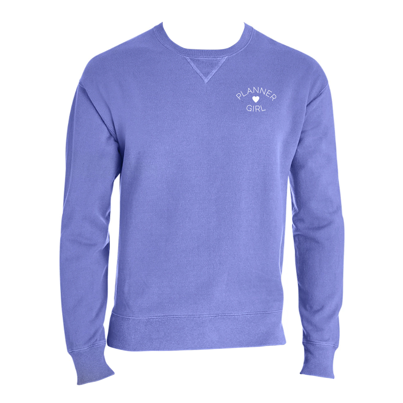 PlannerGirl_Sweatshirt_Periwinkle_PlannerGirlHeart